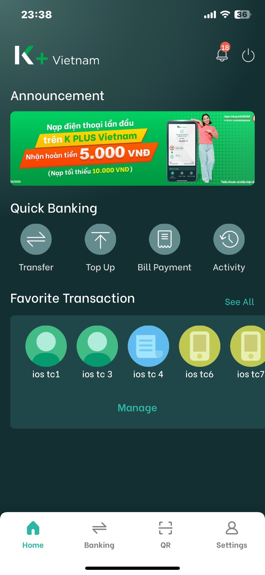 K PLUS Vietnam Application Guide - Favorite Transaction